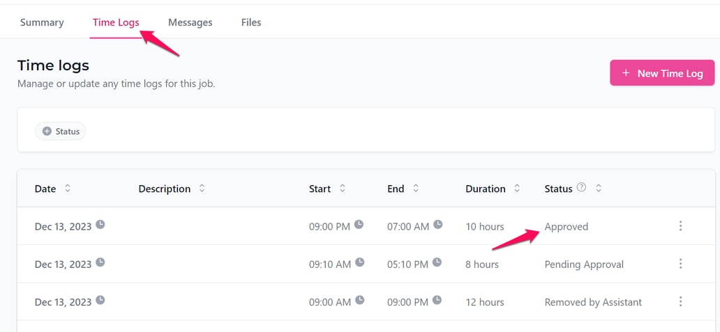How do I know if my time was approved?