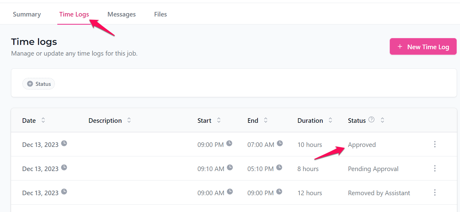 How do I know if my time was approved?