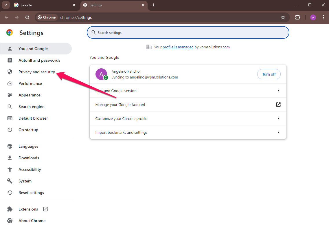 Google Chrome Camera and Microphone Settings