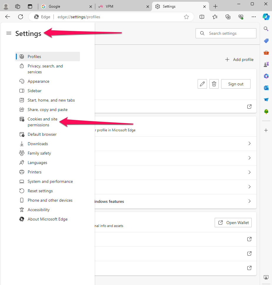 Microsoft Edge Camera and Microphone Settings